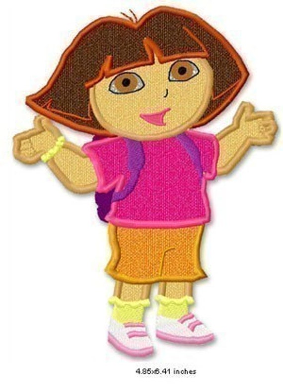 Dora The Explorer Applique Machine Embroidery Design Pattern Instant