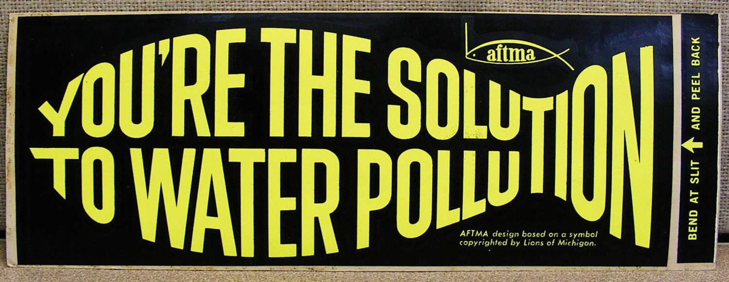 YOU'RE THE SOLLUTION TO WATER POLLUTION BUMPER STICKER