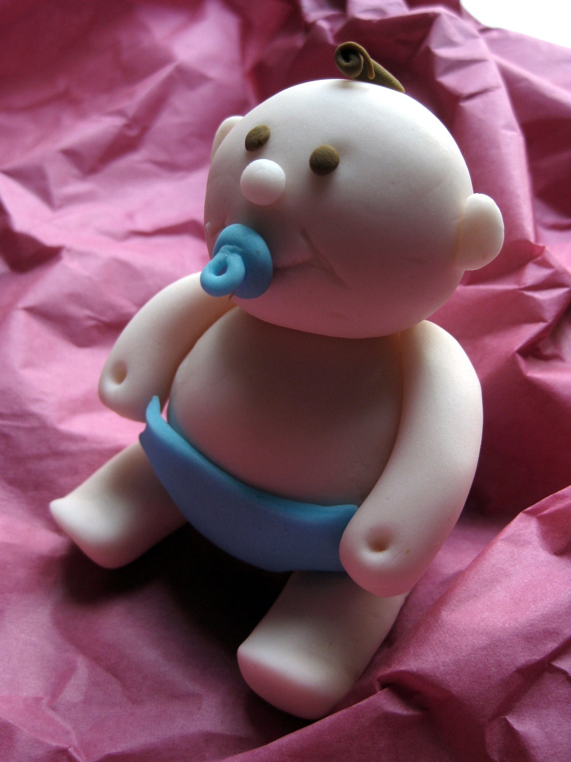 Fondant Baby Cake Topper Figurine Baby Shower Cake Topper
