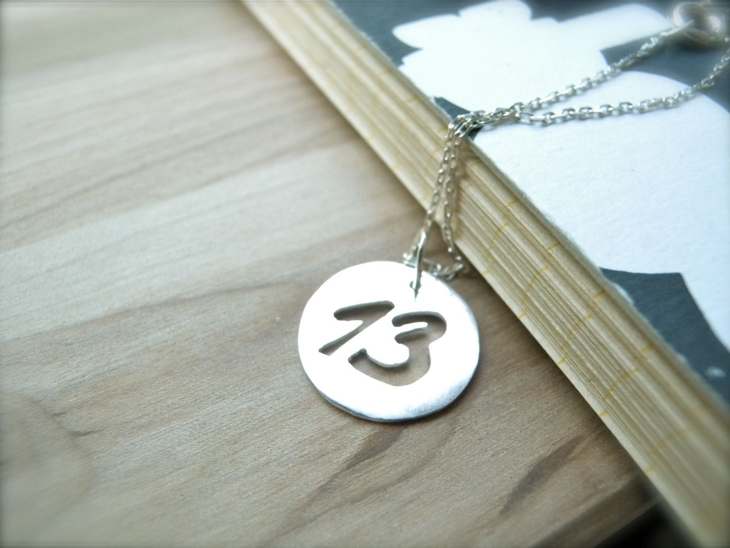 Lucky number 13 necklace Number thirteen silver by KristianJessie