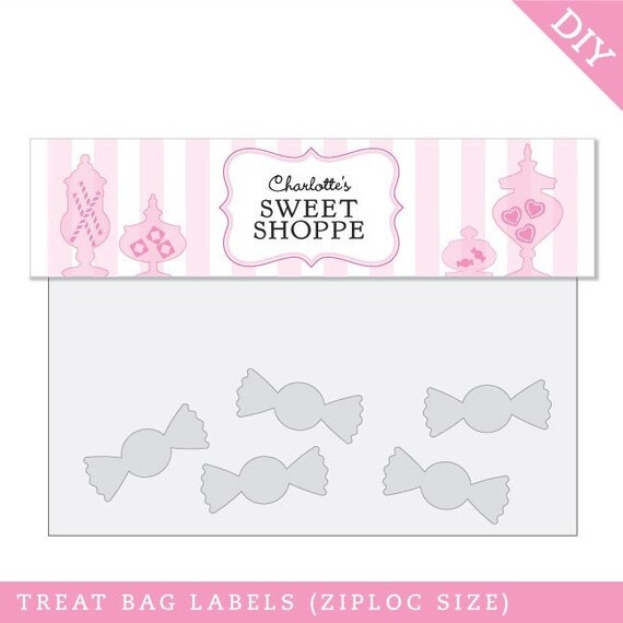 Sweet Shoppe Party Personalized DIY printable treat by Chickabug