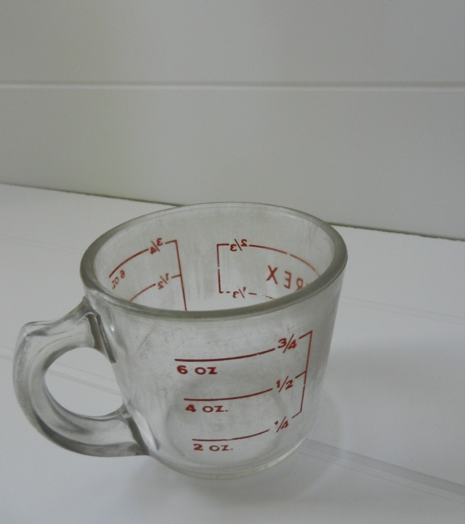 Clear Pyrex Dry Measuring Cup / 1940s / RARE