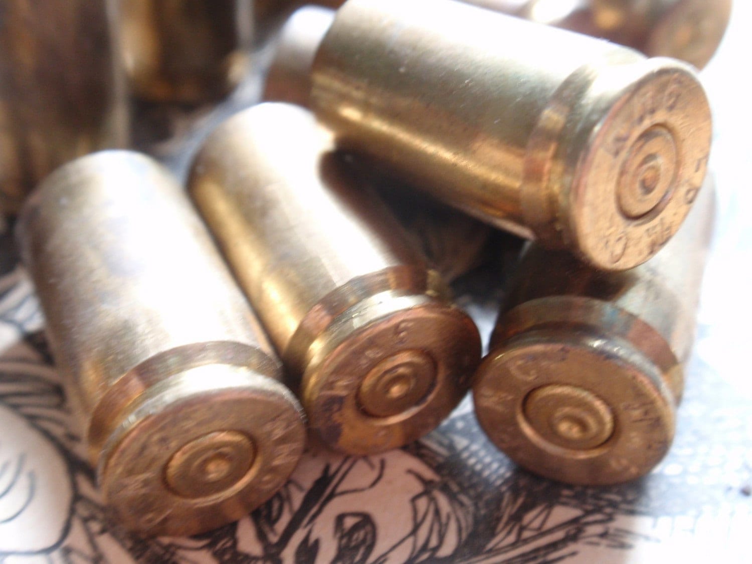 9mm Empty brass shells bullet casings rounds cases