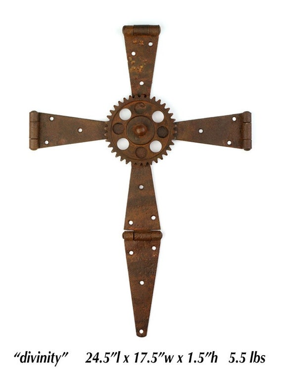 Items similar to Handmade Rusty Metal Cross on Etsy