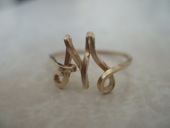 Initial Wire Ring Letter M by chuxgrafix on Etsy
