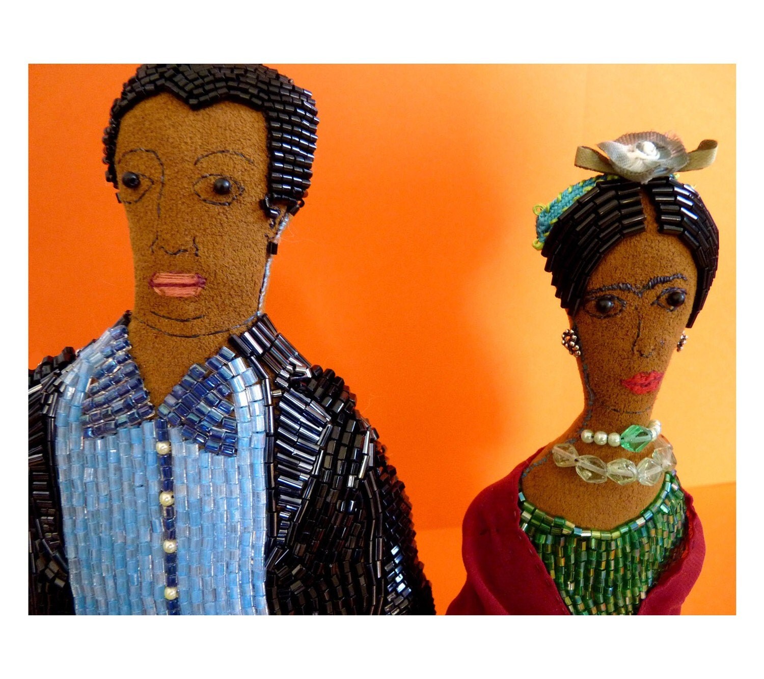 Frida Kahlo and Diego Rivera Art Doll Set Wedding Portrait