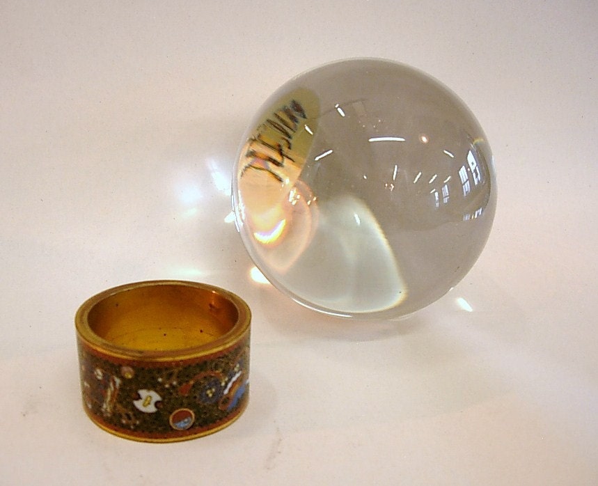 Stunning Antique Crystal Ball on Chinese by GildedAgeAffaires