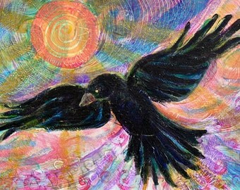 Popular items for crows flying on Etsy