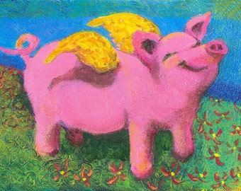 Popular items for folk art pig on Etsy
