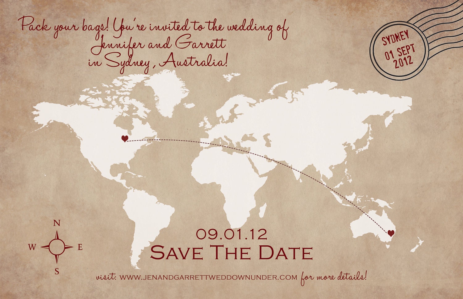 Destination Wedding Save The Date Cards Digital File