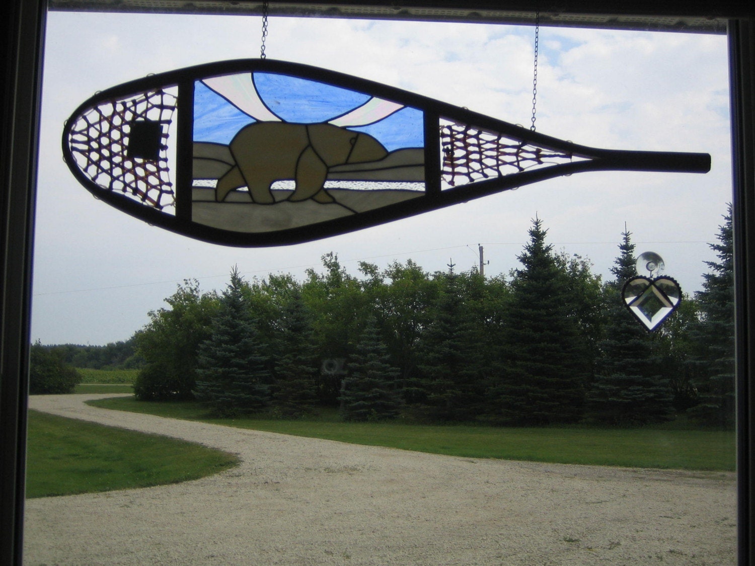 Polar Bear Stained Glass Snowshoe By Stonehouseglassworks On Etsy