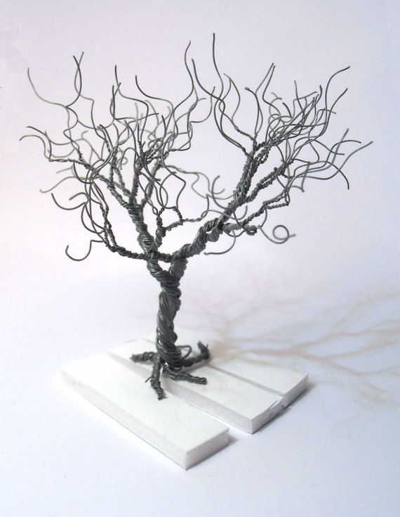 wire tree silver plated copper wire minimalistic decor