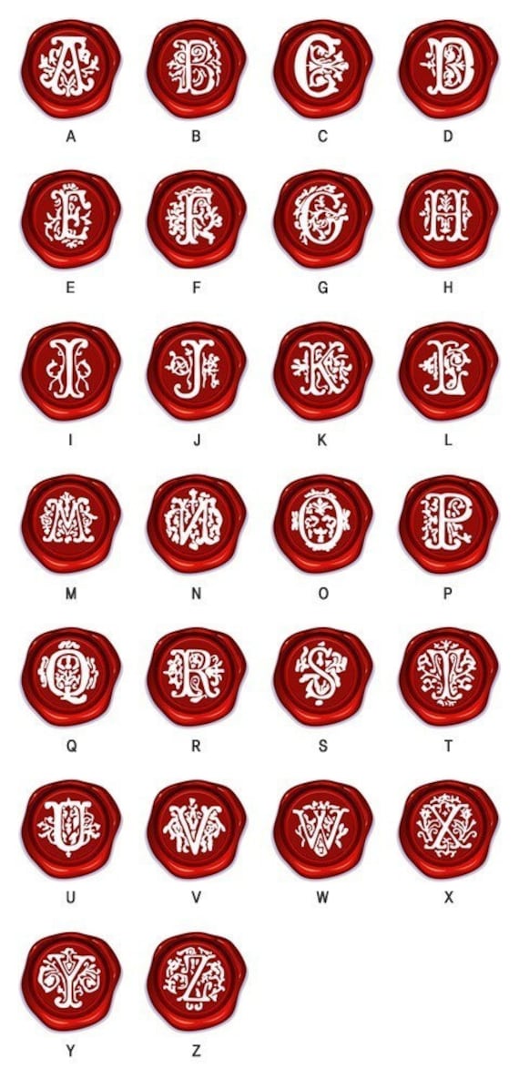 Alphabet initial seal stamp with red candle wax set you can