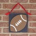 Large 10 inch HANGING FOOTBALL with red ribbon for boy wall