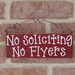 Free Shipping NO SOLICITING No Flyers SIGN barn red for