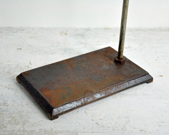 Vintage Laboratory Metal Beaker Stand with Beaker