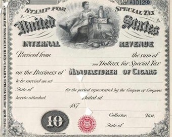 Cigarette tax stamp | Etsy