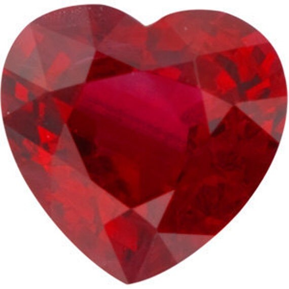 Ruby 5x5mm Heart Shape AAA Grade 1/2 carat