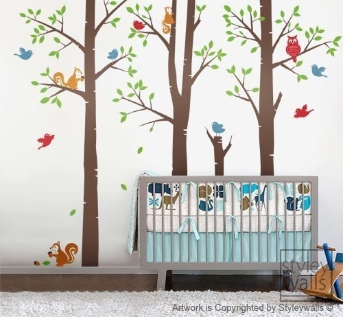 Forest Friends Tree Wall Decal Forest Animals Tree by styleywalls