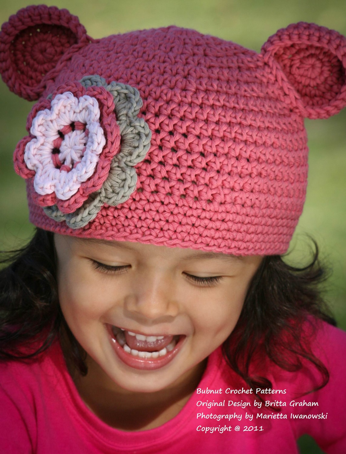 Crochet Hat Pattern Girls Easy Peasy Beanie by bubnutPatterns