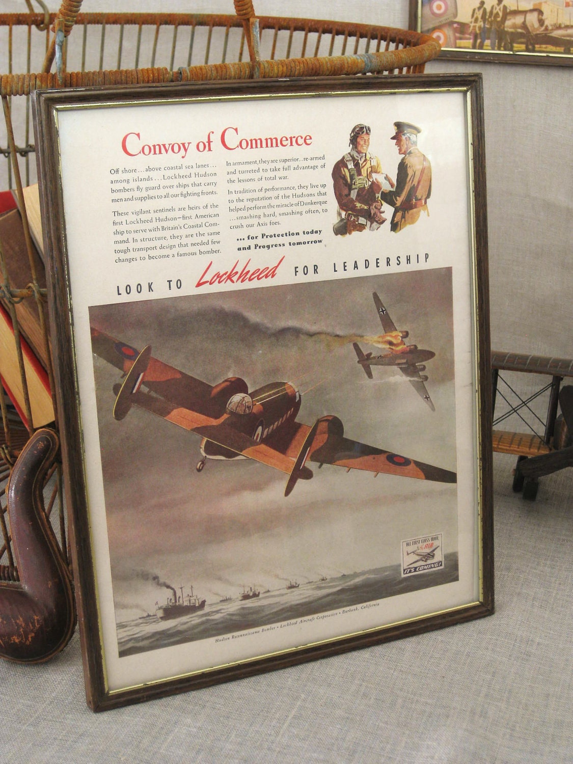 WWll Lockheed Aviation Advertisment Classic Vintage