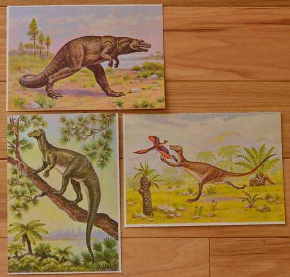 Vintage Dinosaur Postcards 1985
