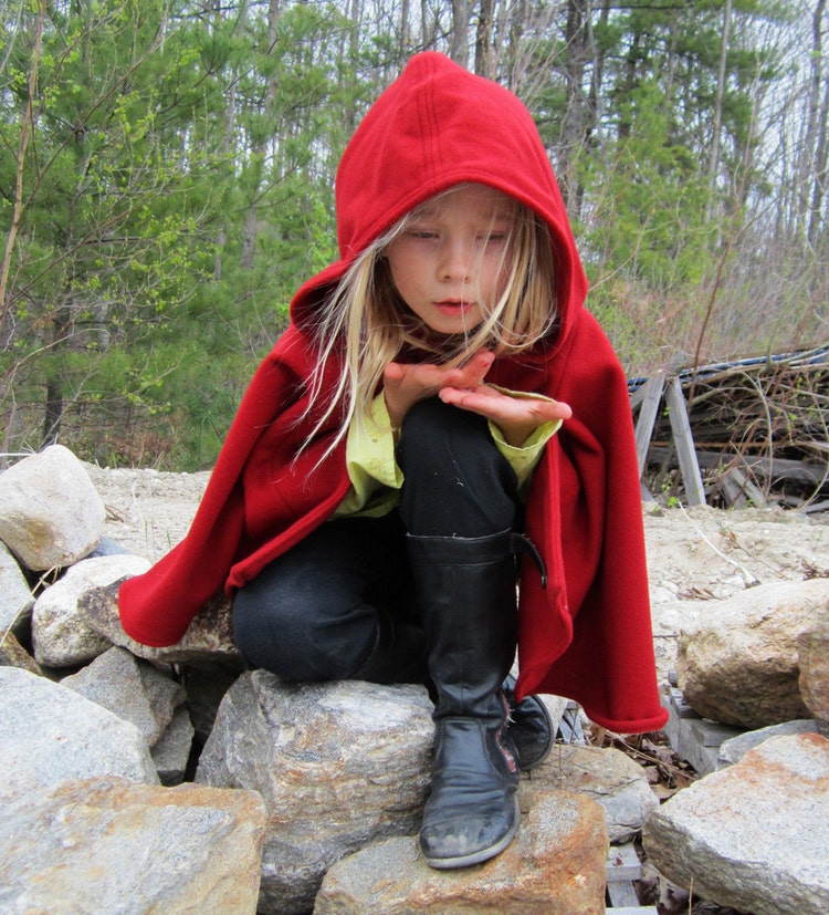 Kids Cape Black Cape Cape with Hood by chrononautmercantile