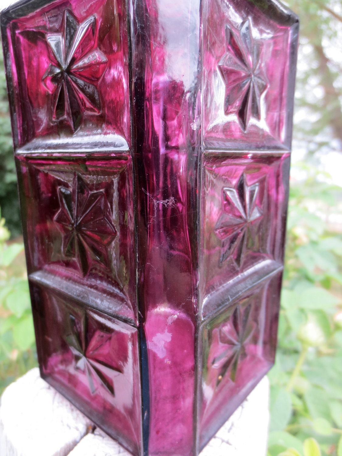 Vintage 1960's-1970's Purple Glass Liquor Bottle by delilahsdeluxe