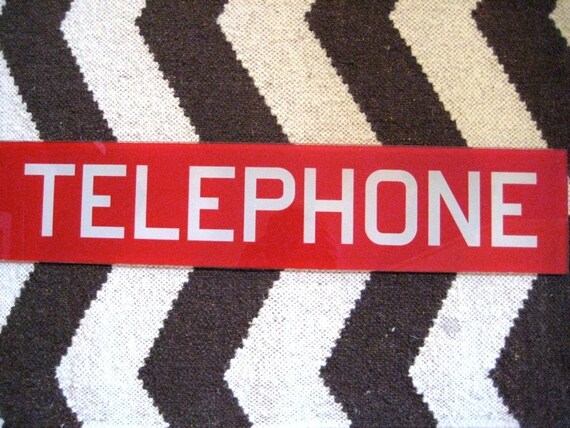 Vintage Telephone Booth Sign