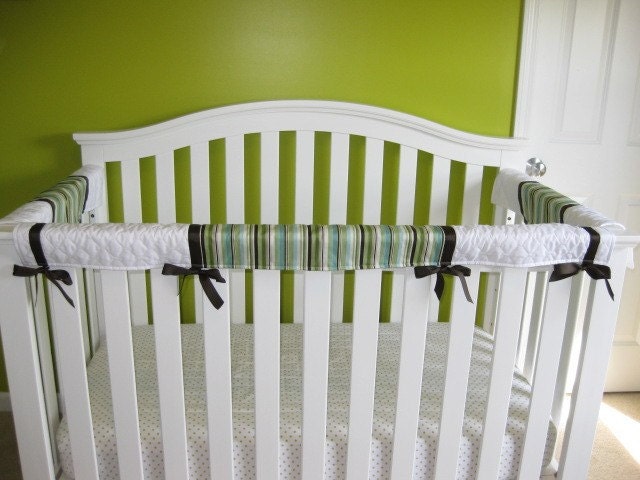 Crib Teething Guards for Convertible Cribs 3pc Green Blue