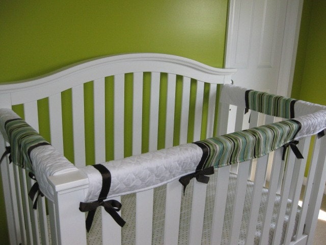 Crib Teething Guards for Convertible Cribs 3pc Green Blue