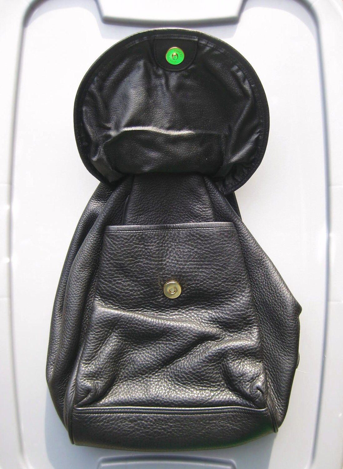 1980s Christian Raguerre Italy Luxurious Black Leather