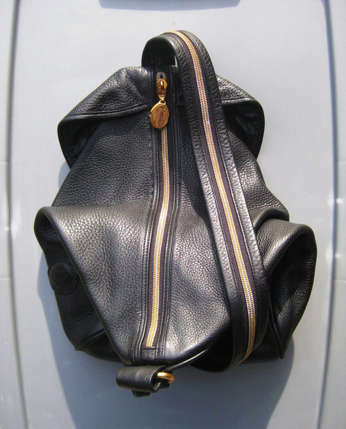 1980s Christian Raguerre Italy Luxurious Black Leather