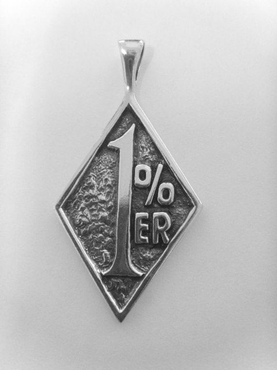 1 PERCENT er pendant sterling silver harley BIKER by silver999