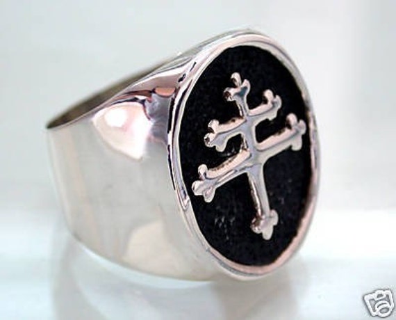 Cross Of Lorraine Magnum PI Team Ring Sterling Silver 925