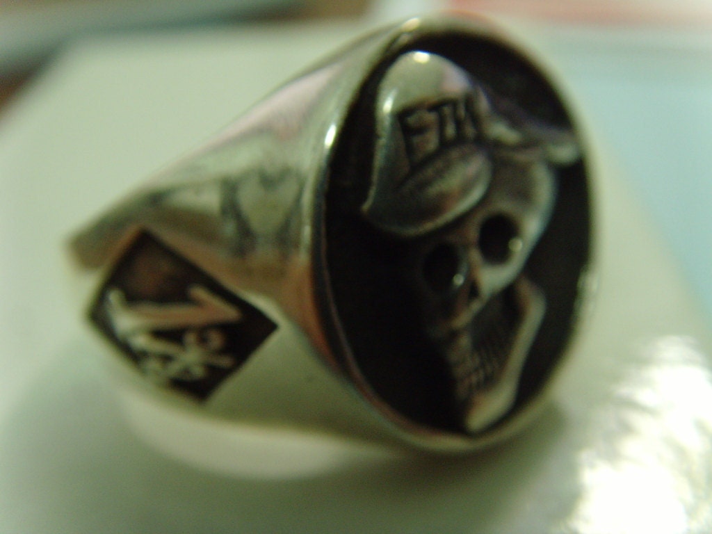 1percent er FTW outlaw skull sterling silver solid 925 ring