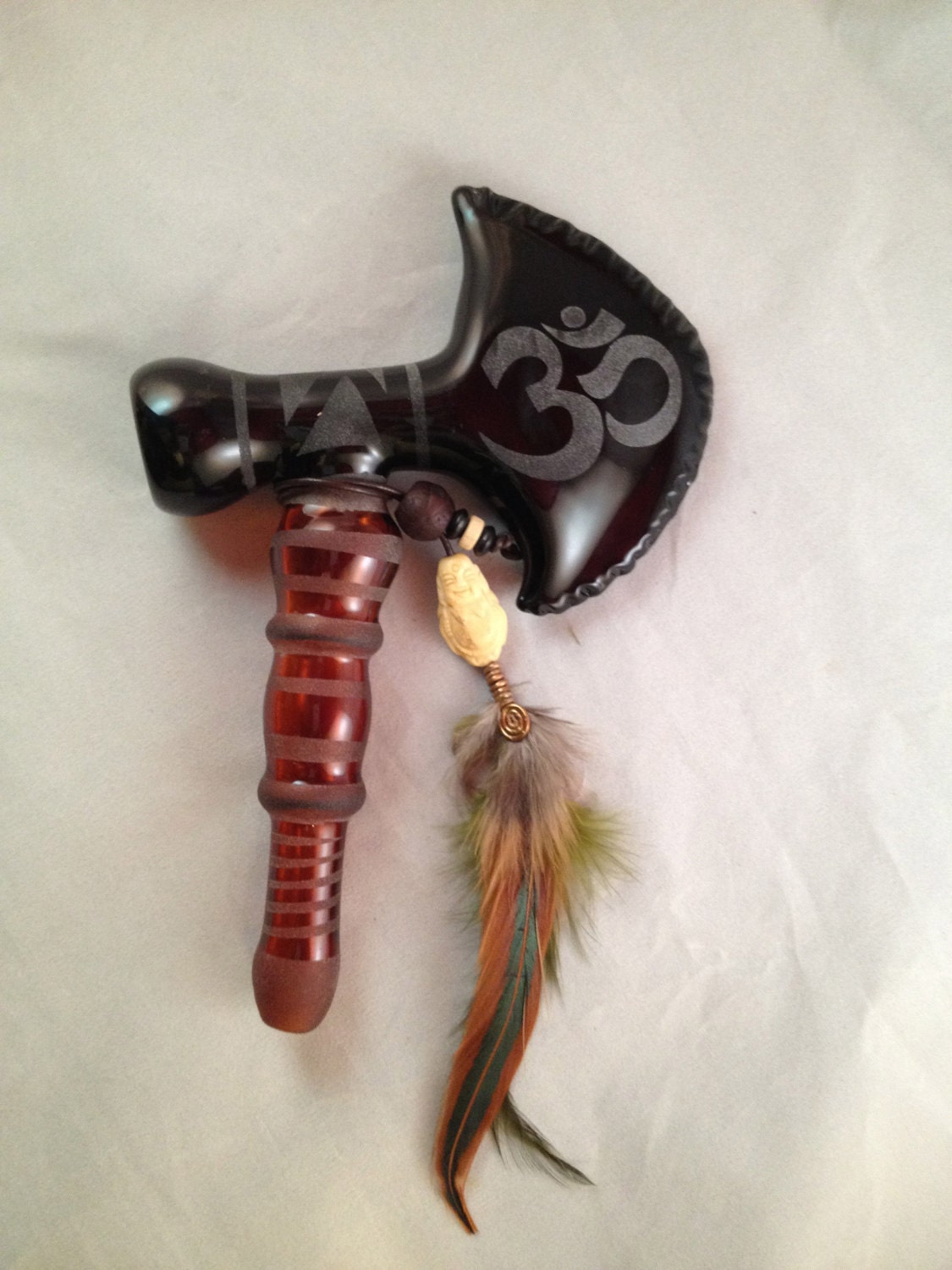 Tomahawk Glass Peace Pipe by BoGlass on Etsy