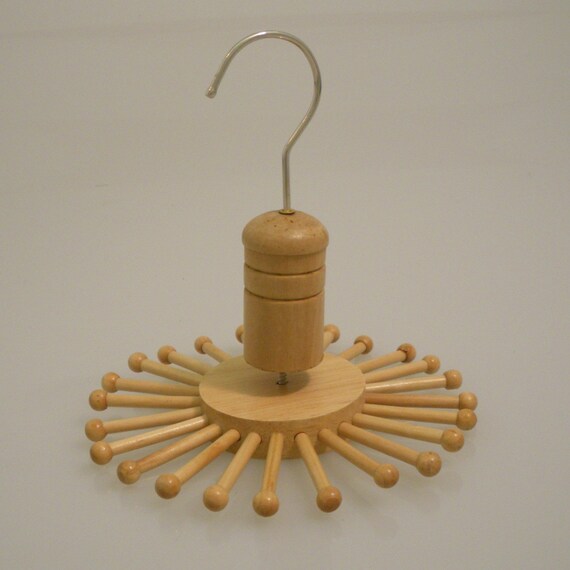 Vintage Wood Circular Scarf Belt Tie Hanger