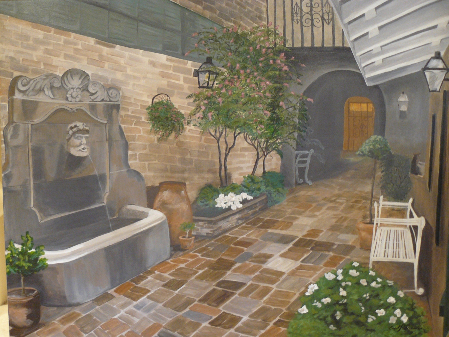 French Quarter New Orleans courtyard garden realism original