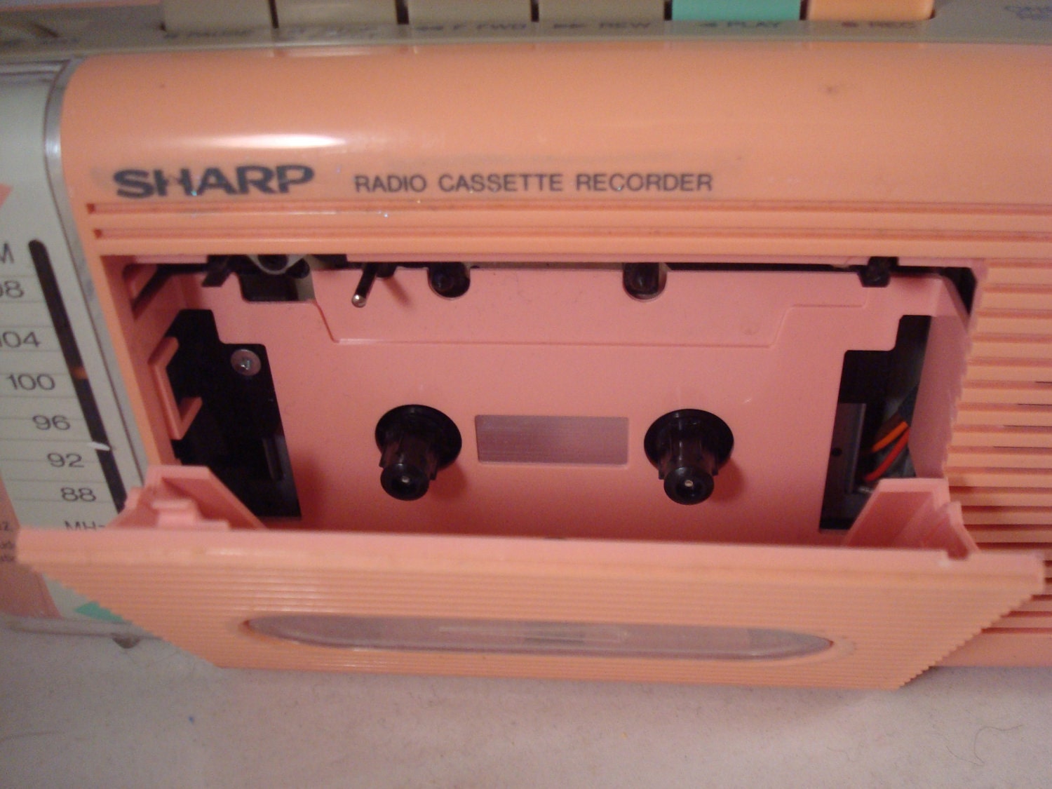 Sweet Pink Retro 80's Sharp Boombox Cassette Radio