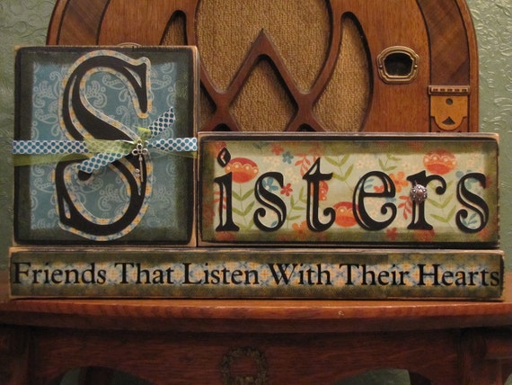 Sister Sign Sister Gift Gift for Sister Sister Blocks