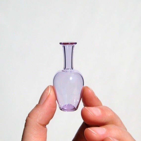 Miniature Glass Bud Vase In Purple