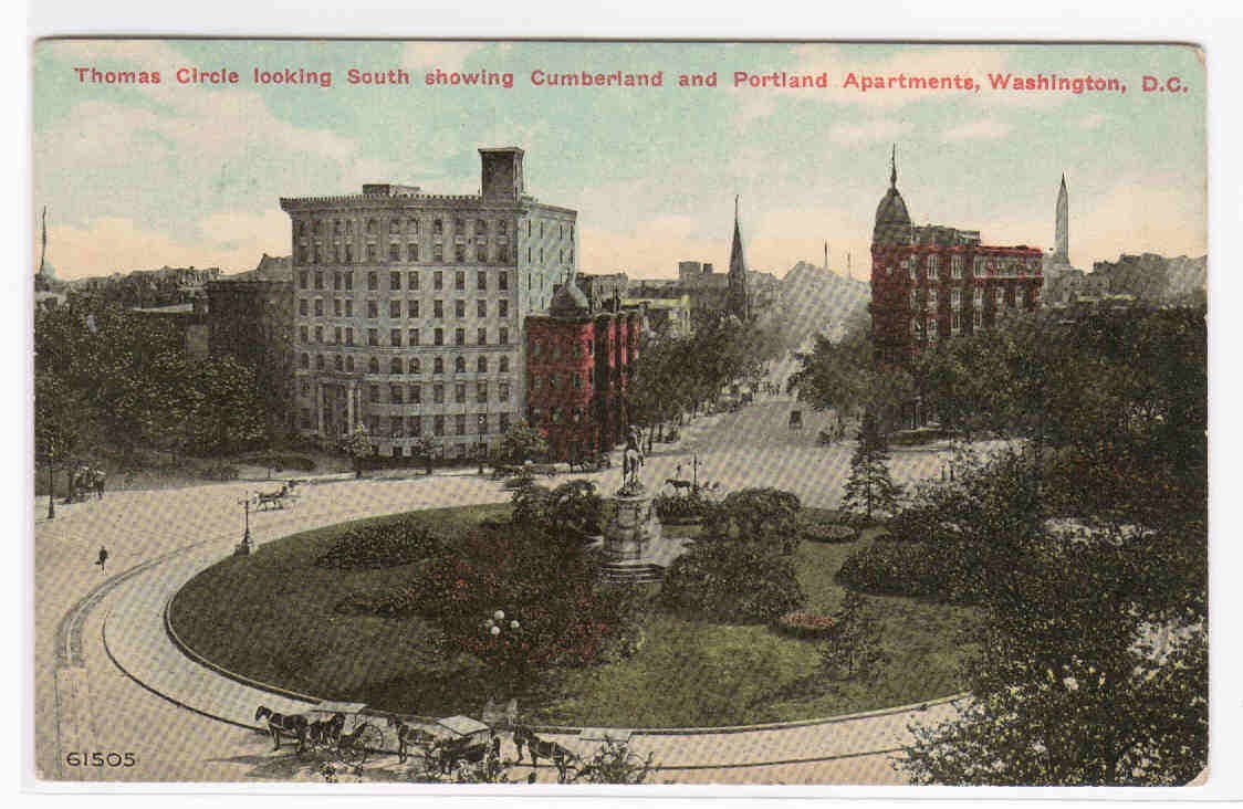 Thomas Circle Washington DC 1912 postcard