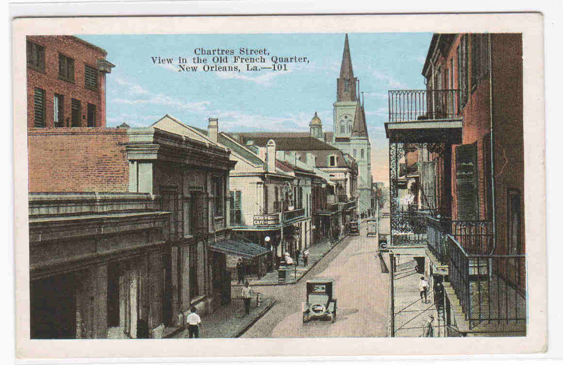 Chartres Street New Orleans Louisiana 1920s postcard