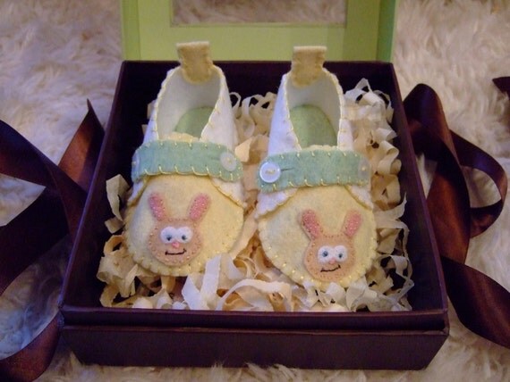 Easter Bunny Slippers Baby Loafers Felt Baby Shoes Can