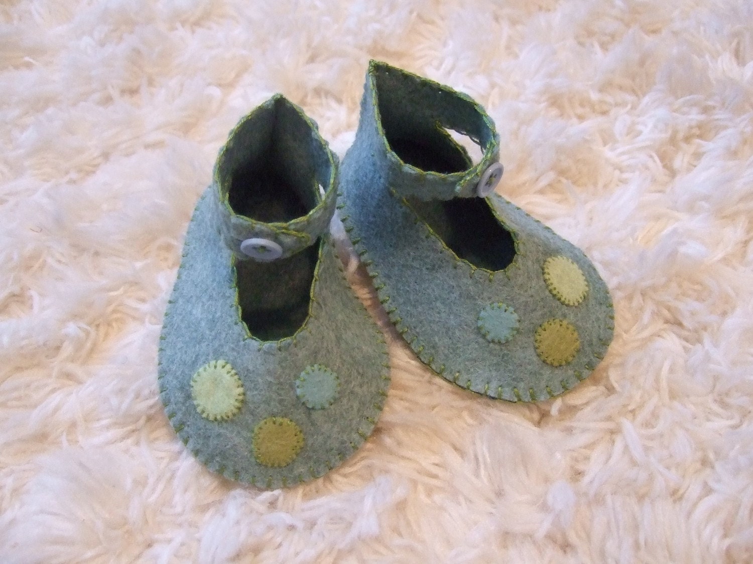 Slate Blue Felt Baby Booties Felt Baby Shoes Can Be