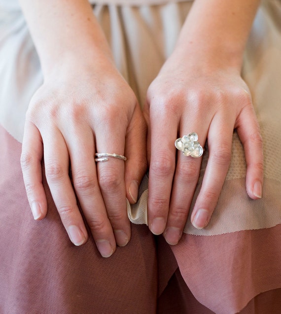 Items similar to Large Round Sedum Rosette Ring on Etsy