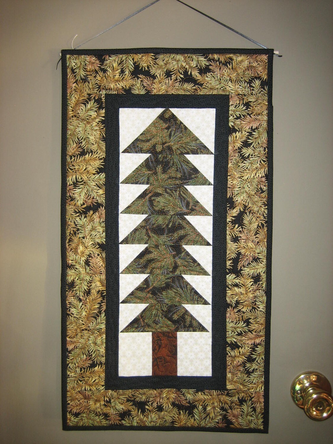 Pine Tree Wall Hanging Fabric Art Quilt