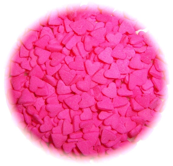 PINK HEART CONFETTI Edible Sprinkles by JLouisedesigns on Etsy