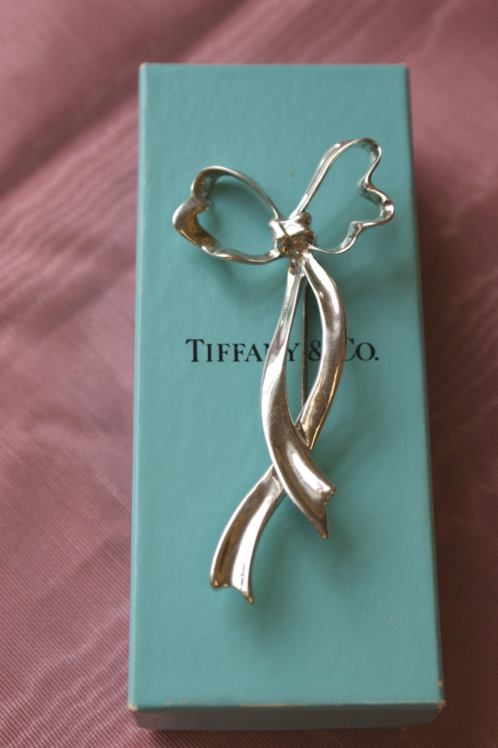 Vintage Tiffany and Co. Sterling Ribbon Bow Brooch